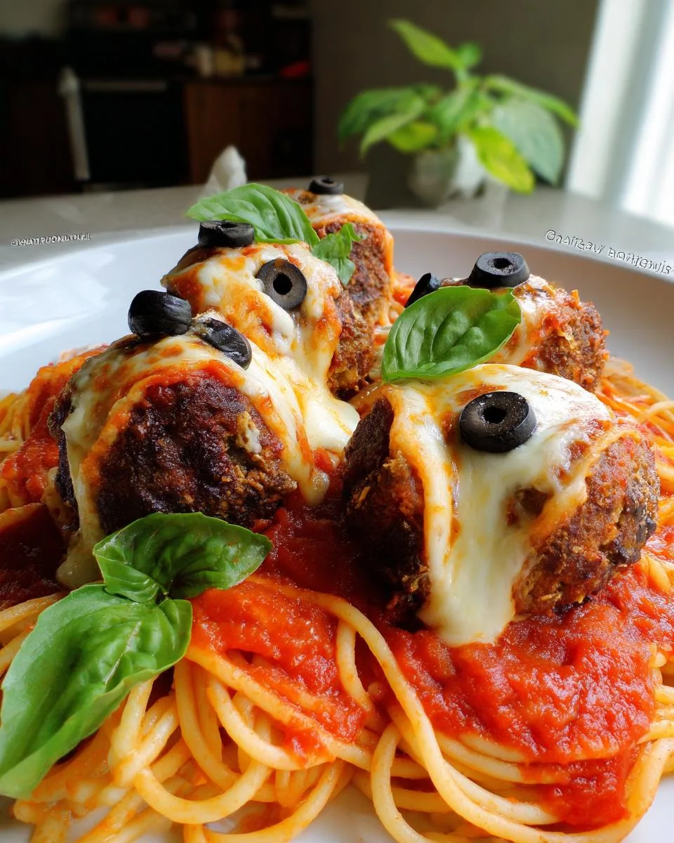 Spooky Spaghetti & Cheese Meatballs: Magical Halloween Dish - Dishivia